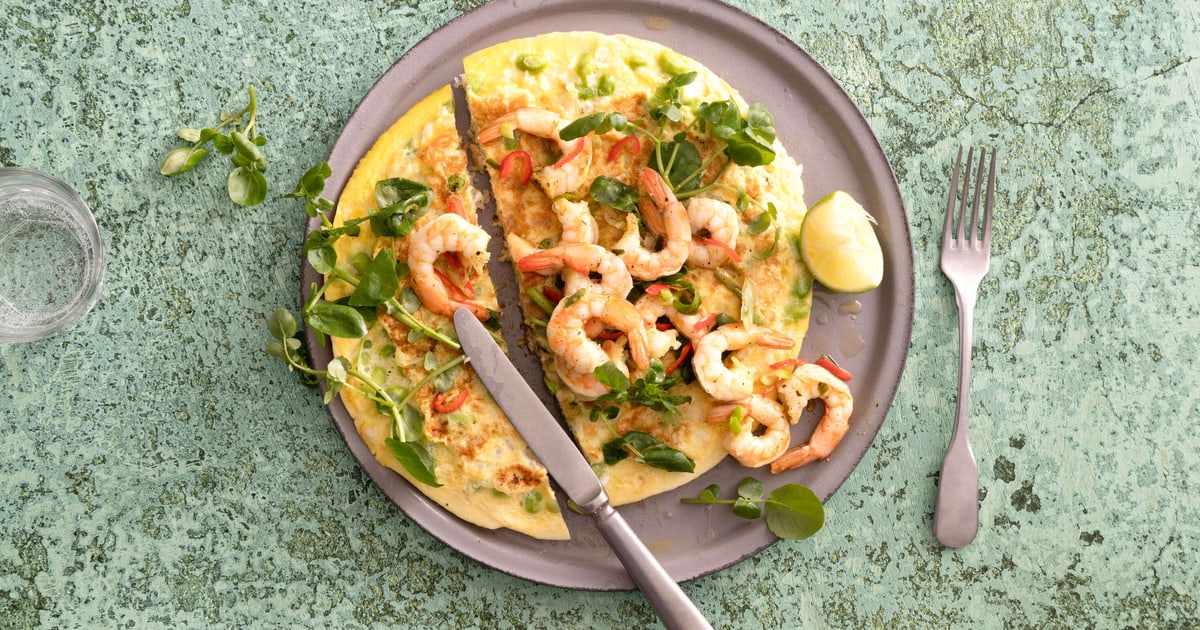 Crevetten auf Reis-Frittata | Rezept