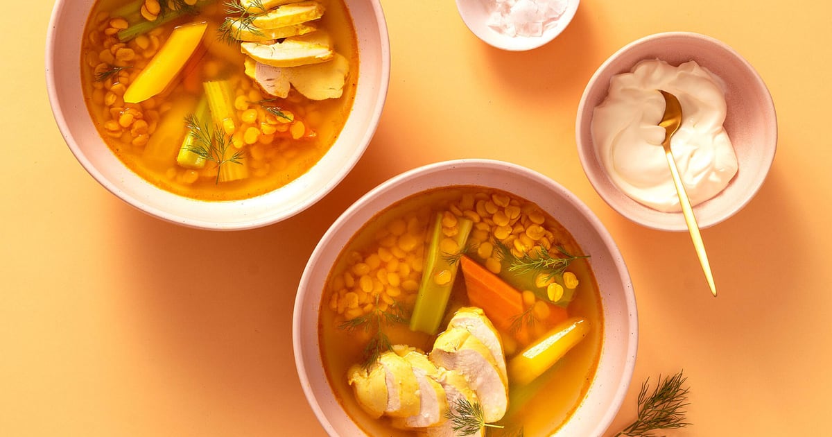 Zuppa di pollo e piselli gialli con aneto | Ricetta