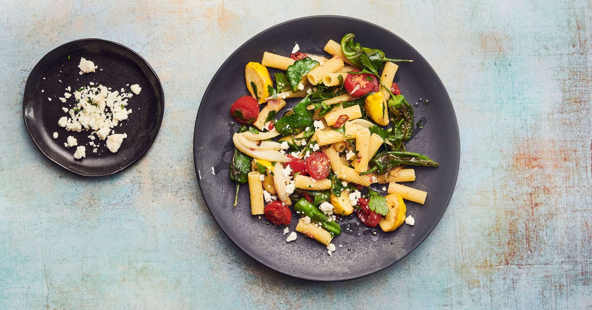 Verdure variopinte con zucchine patisson e pasta | Ricetta