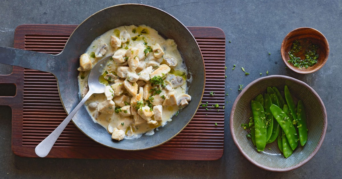 Émincé de poulet à la crème et aux herbes | Recette
