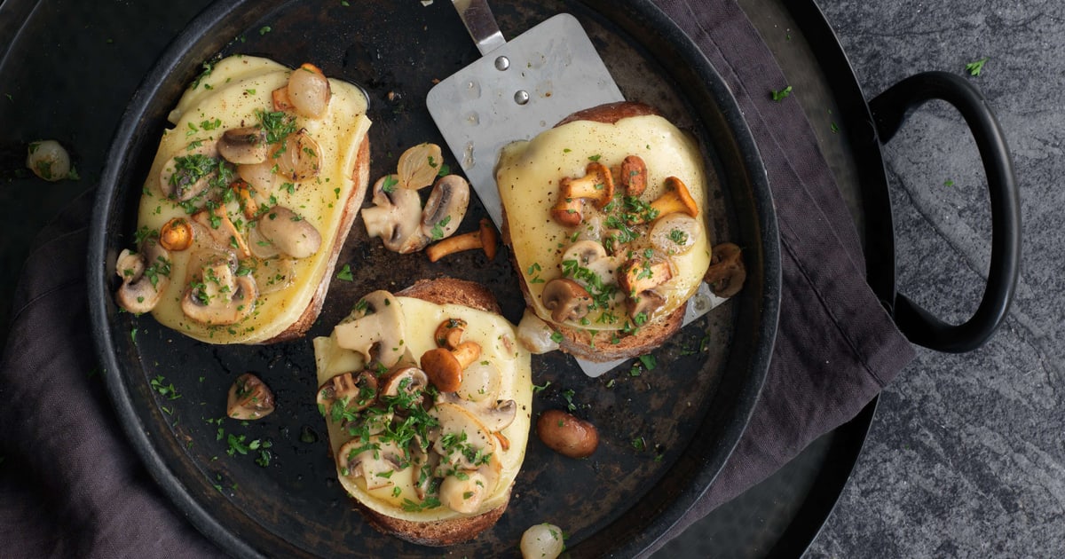 Tranches au fromage à raclette avec champignons | Recette