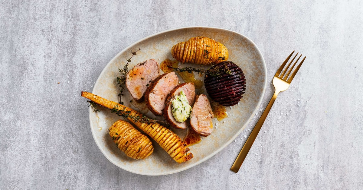 Filet de porc avec légumes et beurre au raifort | Recette