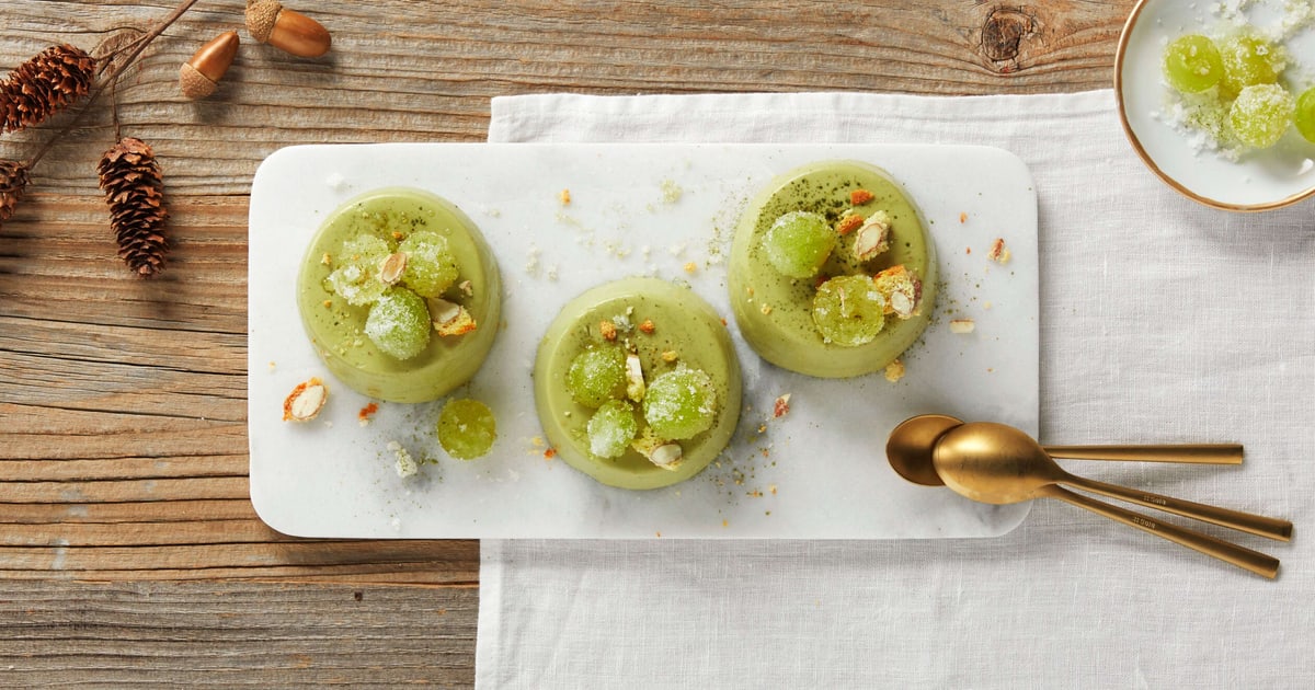 Panna cotta au matcha et aux raisins | Recette
