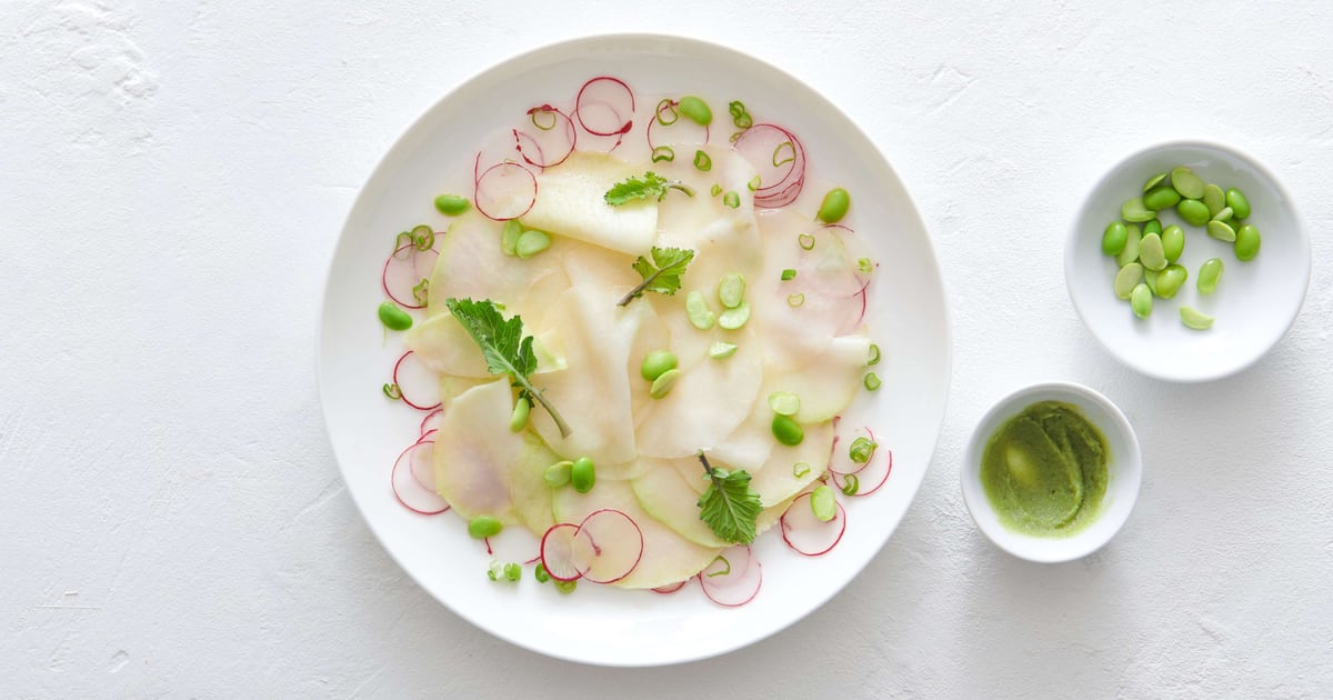 Carpaccio de chou-rave mariné au miso | Recette