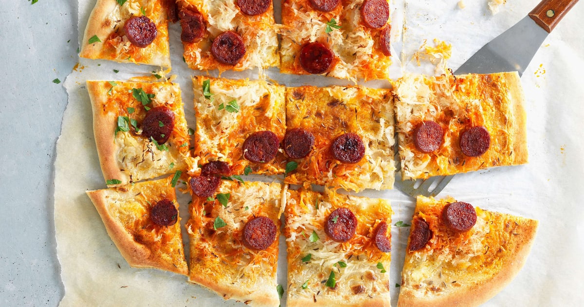 Tarte flambée avec choucroute et chorizo | Recette