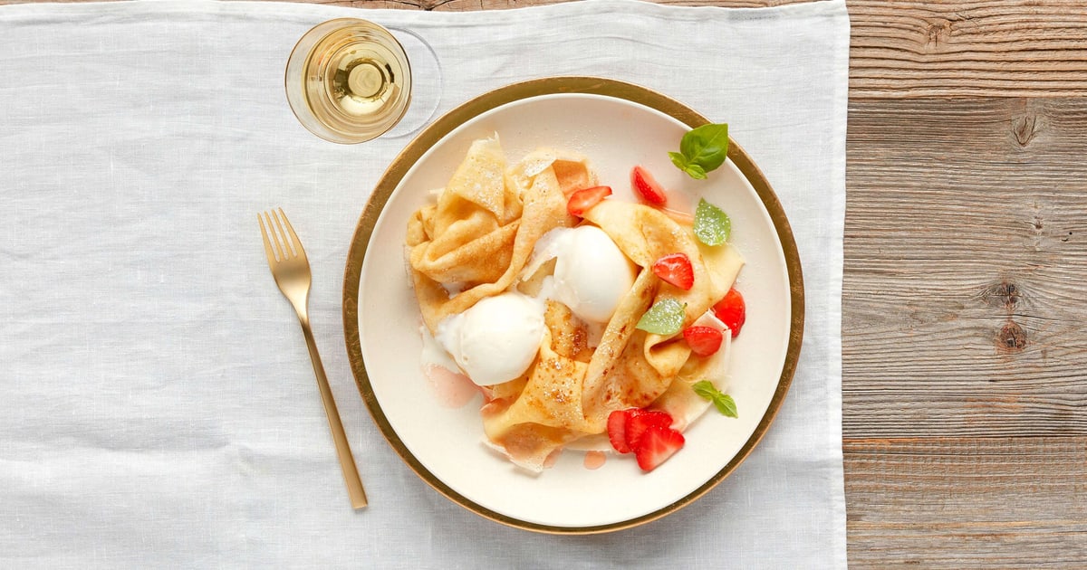 Crêpes avec glace et fraises | Recette