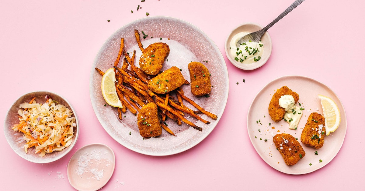 Nuggets de poulet avec frites de patates douces | Recette