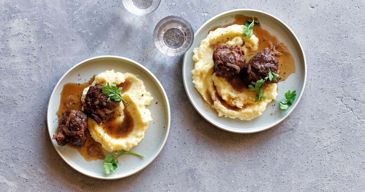 Joues de veau braisées avec écrasée de pommes de terre | Recette