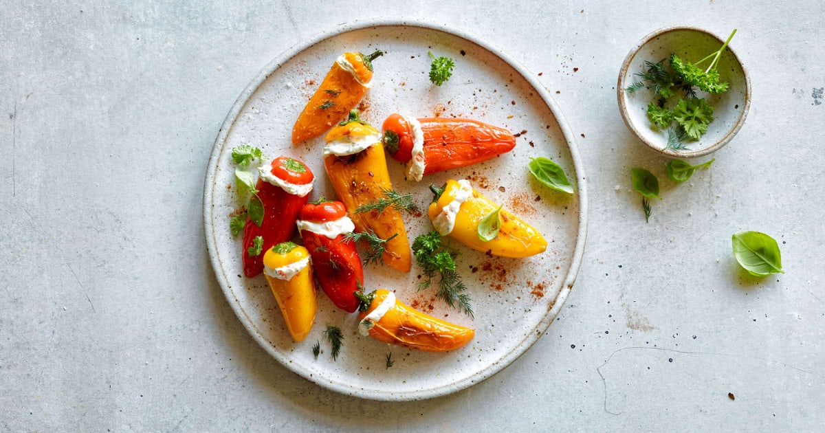 Poivrons farcis au fromage frais et au miel | Recette