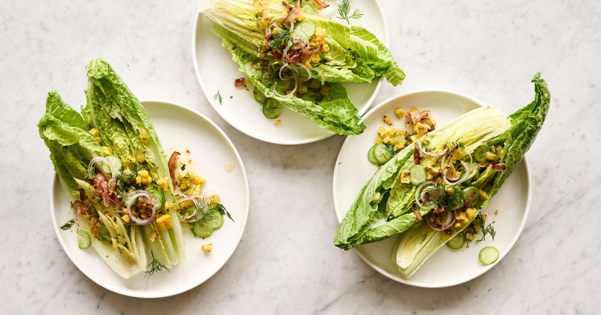 Salade de laitue romaine et de maïs avec sauce à l'orange | Recette