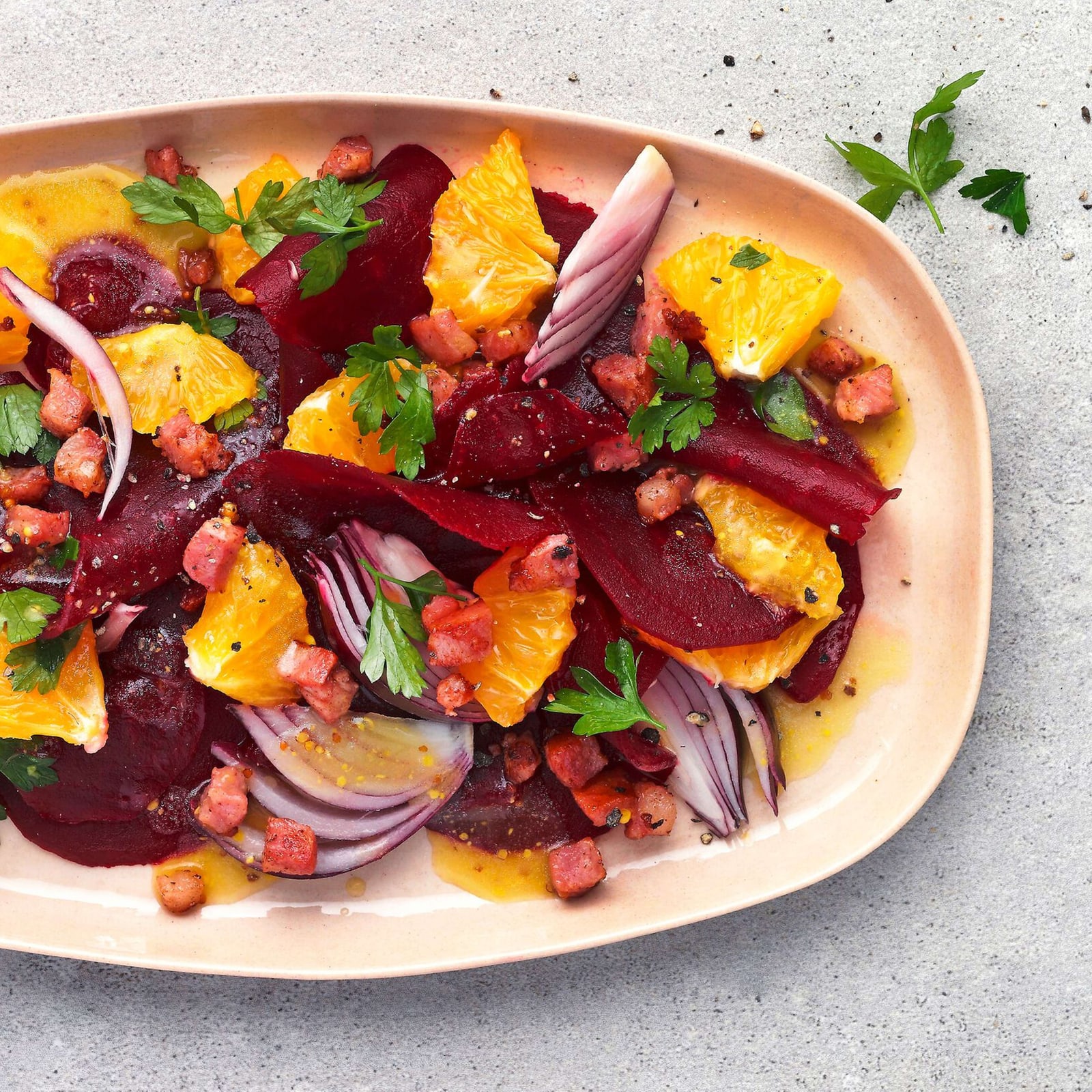 Salade de betteraves rouges et d'oranges avec stilton | Recette