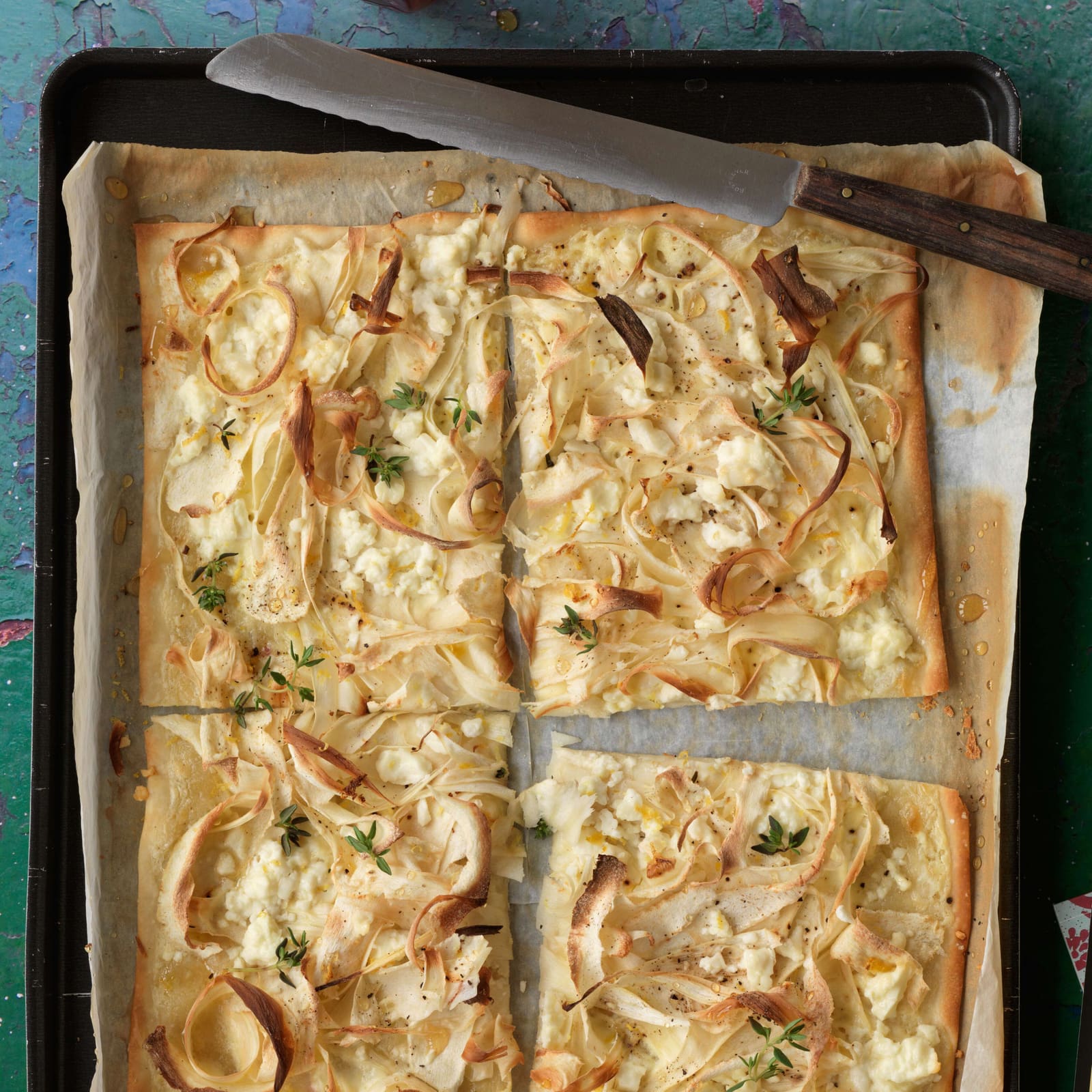 Tarte flambée à la courge et aux canneberges | Recette