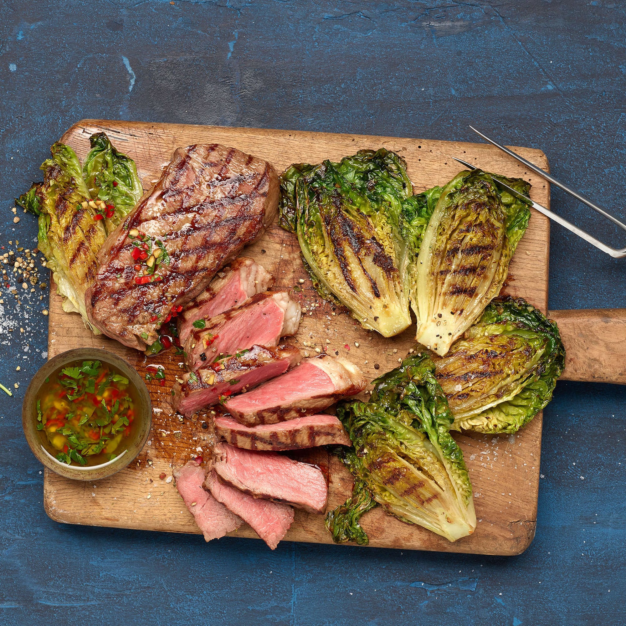 Entrecôte avec sauce teriyaki, tomates et aubergines | Recette