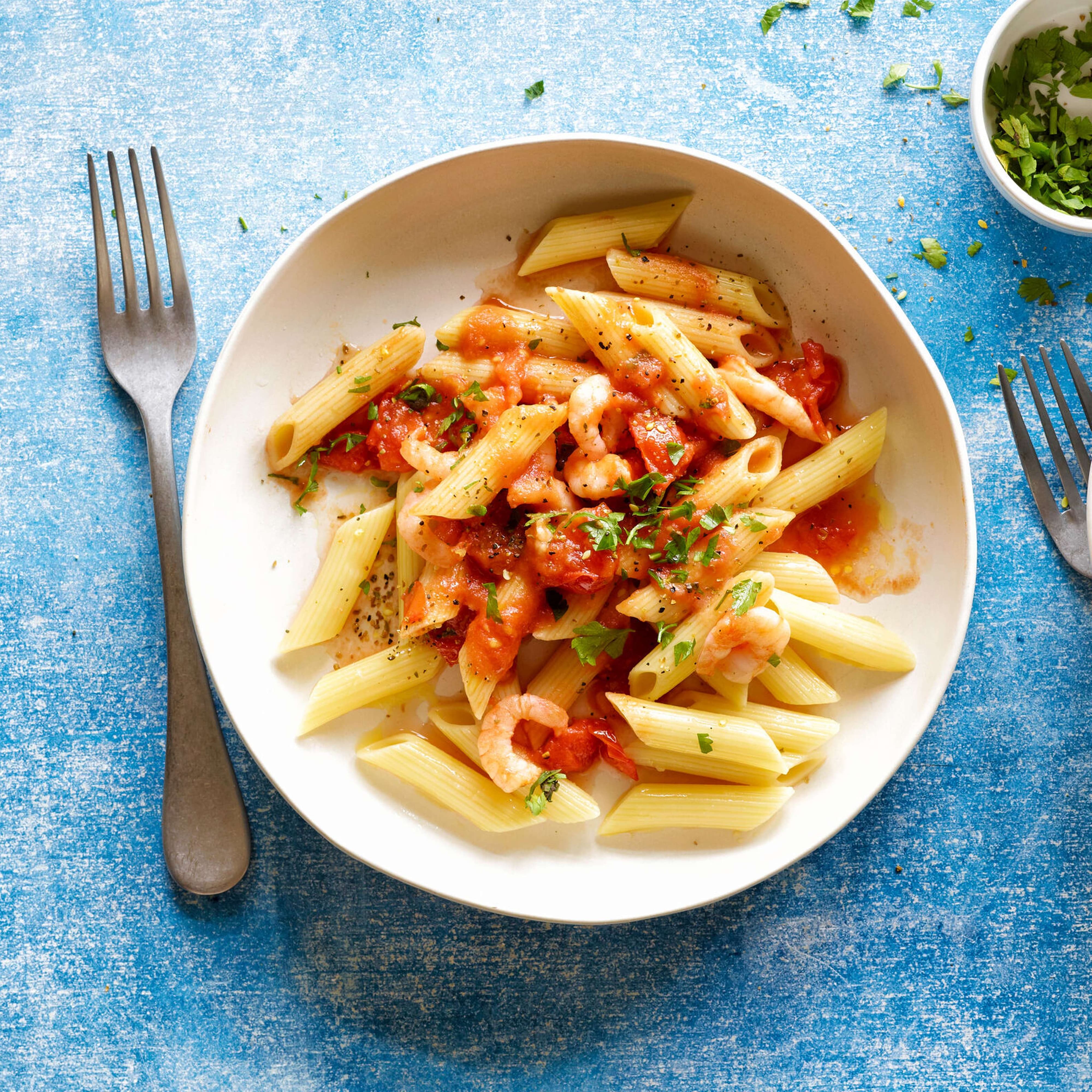 Linguine mit Crevetten und Knoblauch | Rezept